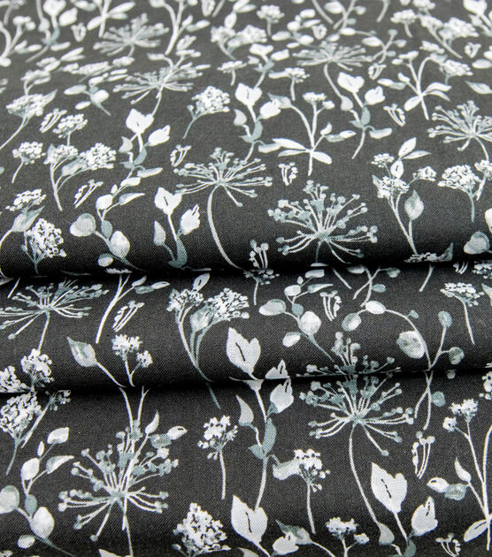 Stems And Flowers On Black Quilt Cotton Fabric By Keepsake Calico Joann