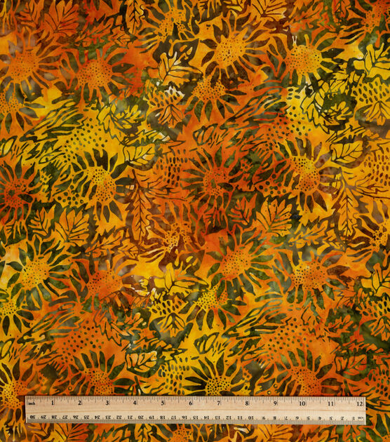 Orange And Yellow Sunflower Garden Batik Cotton Fabric Joann