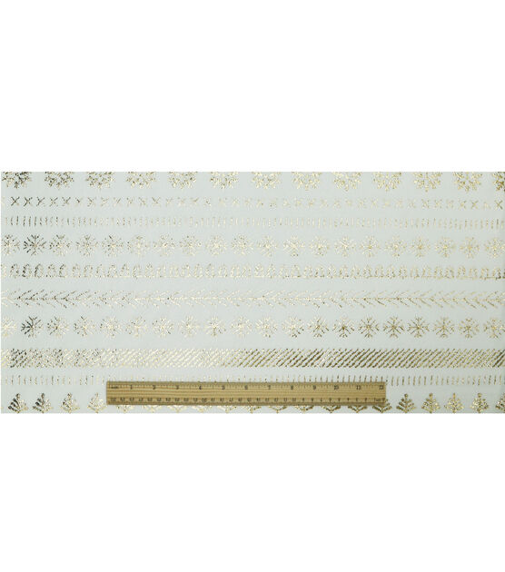 Gold Foil Fair Isle On White Pure Plush Fleece Fabric Joann