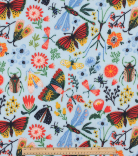 Bright Bugs On Blue Anti Pill Plush Fleece Fabric Joann