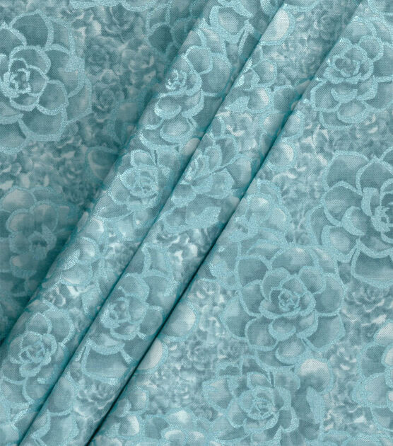 Pearlescent Teal Succulent Quilt Cotton Fabric By Keepsake Calico Joann