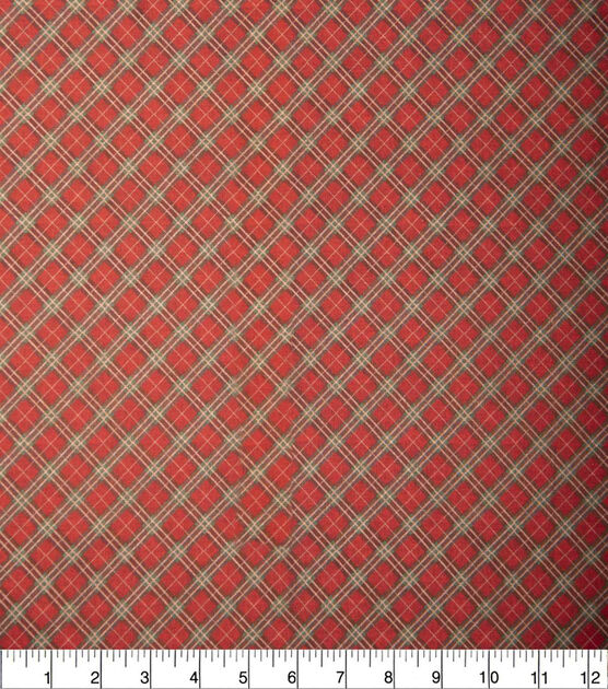 Red Sweater Plaid Christmas Cotton Fabric Joann