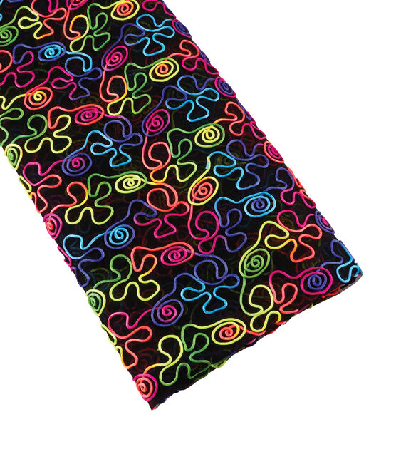 Glitterbug Ombre Thread Embroidered Mesh Fabric Neon Joann