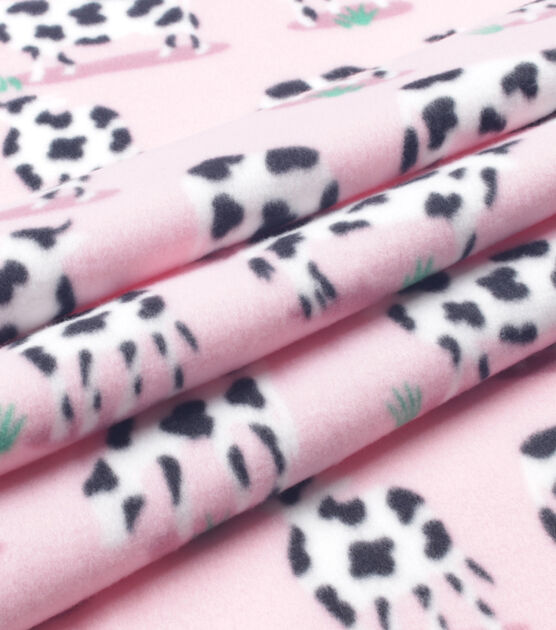 Standing Cows On Pink Blizzard Fleece Fabric Joann