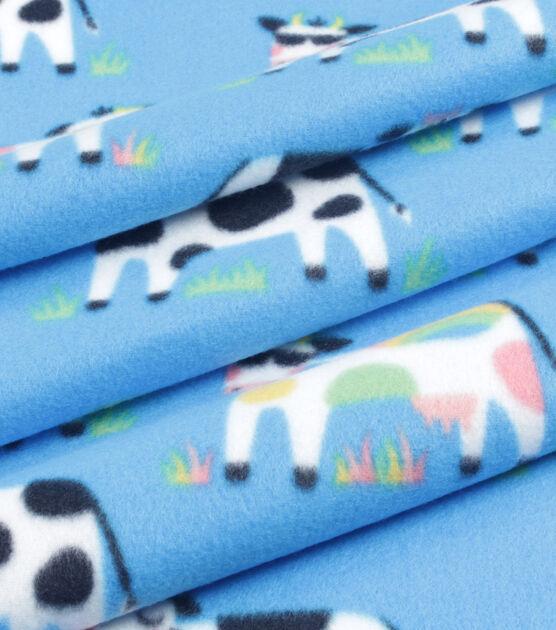 Cool Cows On Blue Blizzard Fleece Fabric Joann