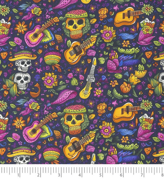 Singer 18 X 21 Skeletons Halloween Cotton Fabric Quarter Bundle 5pc