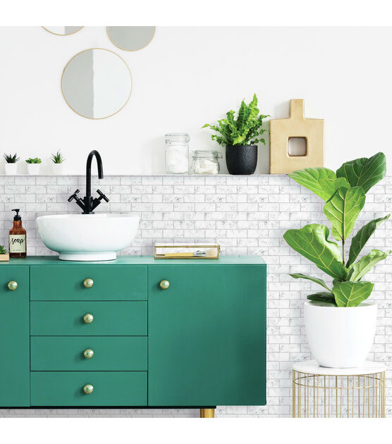 Carrara Marble Subway Peel And Stick Tile Backsplash Joann