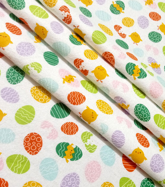 Multicolor Easter Egg Chicks Super Snuggle Flannel Fabric By Pop Joann