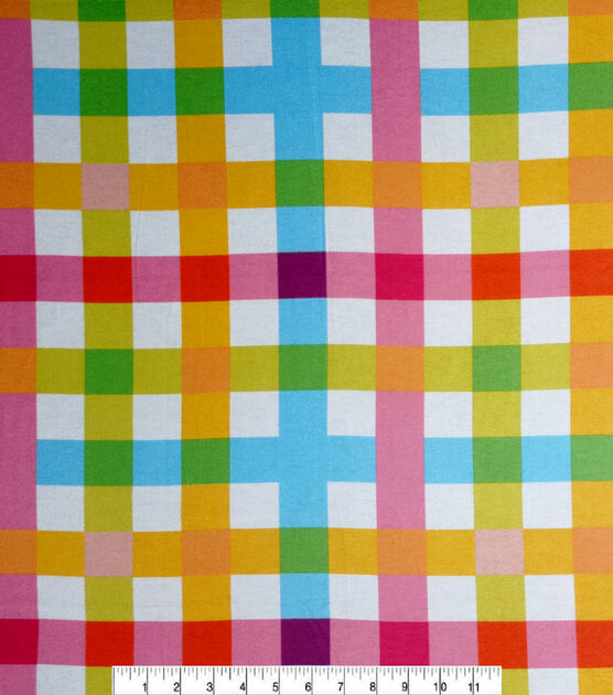 Multi Color Grid Super Snuggle Flannel Fabric By Pop Joann