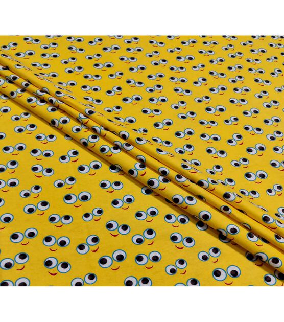 Googly Faces On Yellow Super Snuggle Flannel Fabric Joann