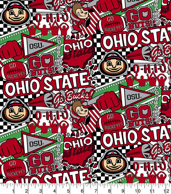 Ohio State University Buckeyes Cotton Fabric Pop Art Joann