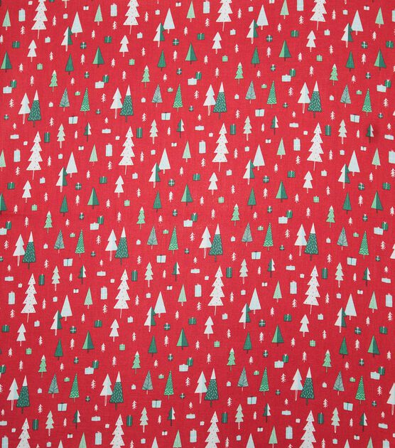 Green Trees On Red Christmas Cotton Fabric Joann
