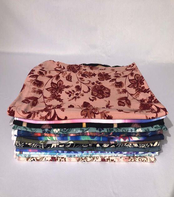 Floral Leaves On Green Double Brush Jersey Knit Fabric Joann