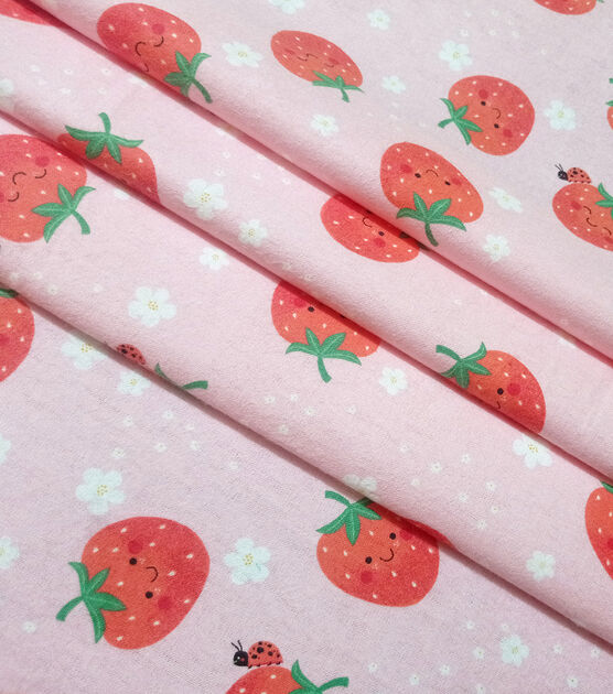 Red Strawberries Super Snuggle Flannel Fabric By Pop Joann
