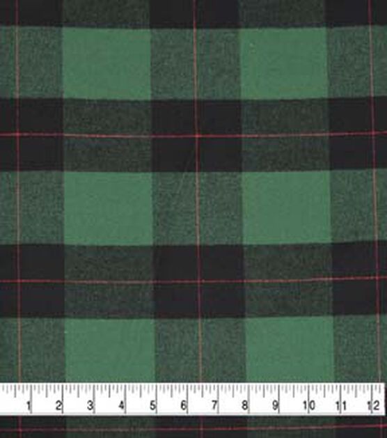 Eddie Bauer Green Brushed Plaid Shirting Fabric Joann