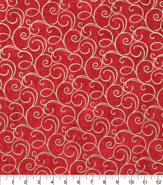 Swirls On Red Quilt Foil Cotton Fabric By Keepsake Calico Joann
