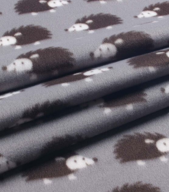 Hedgehogs On Gray Craft Fleece Fabric By Happy Value Joann