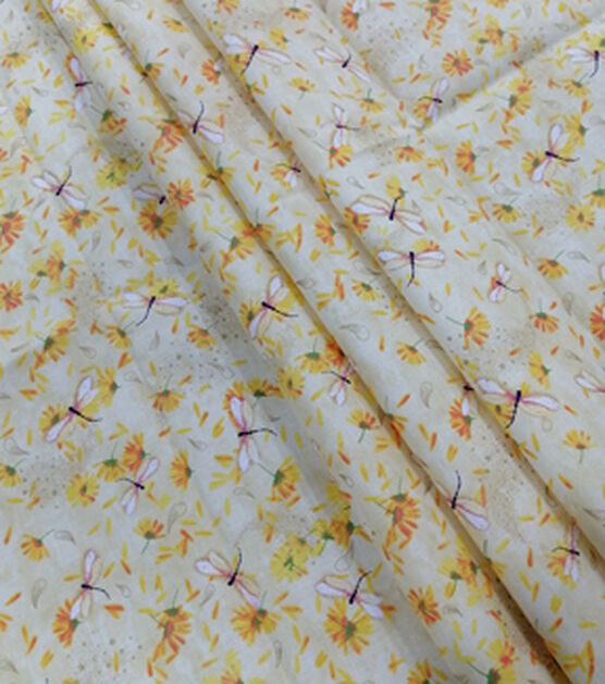 Dragonfly And Floral Metallic Quilt Cotton Fabric By Keepsake Calico Joann