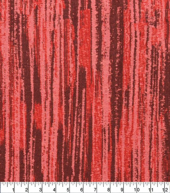 18 X 21 Red Tonal Striped Cotton Fabric Quarter 1pc By Keepsake