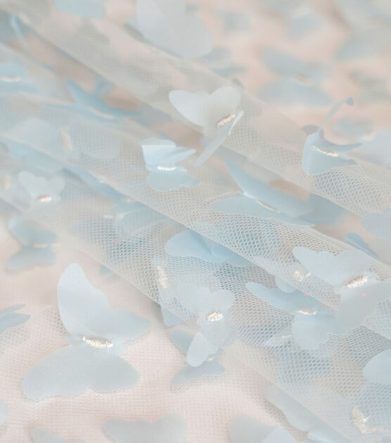 Glitterbug 3d Butterflies Blue Ombre Mesh Apparel Fabric Joann
