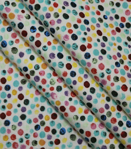 108 Multicolor Watercolor Dots Wide Flannel Fabric Joann