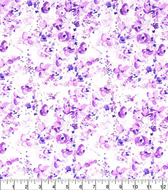 Purple Watercolor Ditsy Floral Quilt Cotton Fabric By Keepsake Calico