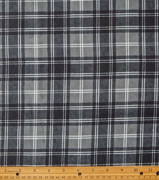 Eddie Bauer Black And Gray Plaid Flannel Prints Fabric Joann