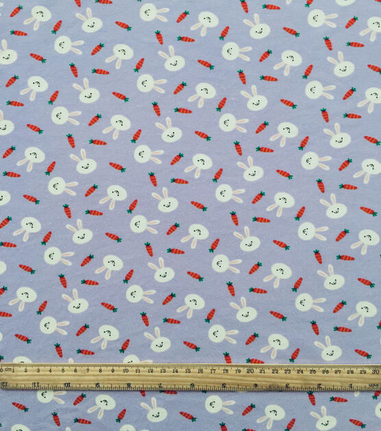 Easter Bunnies On Purple Cotton Interlock Knit Fabric By Pop Joann