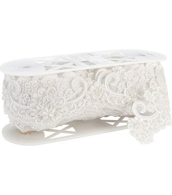 Wrights Embroidery Trim With Bead And Sequin 325 White Joann