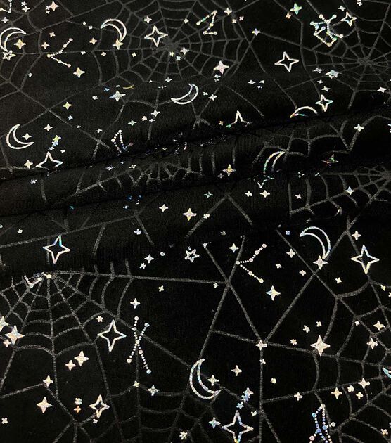 Embossed Webs On Black Velvet Fabric By The Witching Hour Joann
