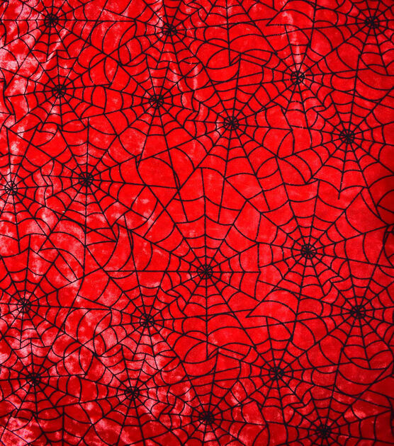 The Witching Hour Red Velvet With Black Spiderweb Fabric Joann