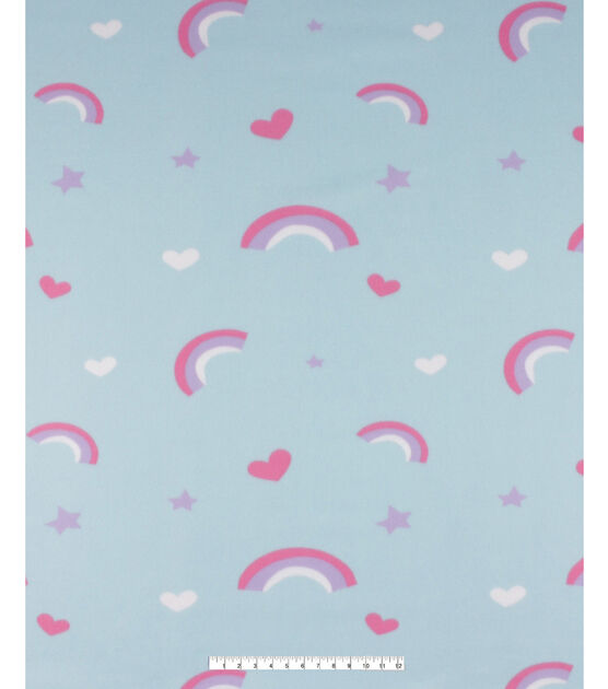 48 Wide Rainbows And Hearts No Sew Fleece Blanket By Happy Value Joann