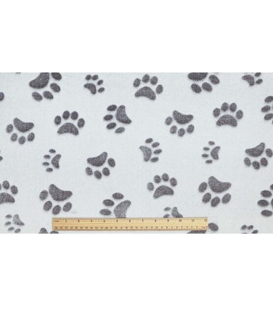 Gray Embossed Paw Prints Sew Lush Fleece Fabric Joann