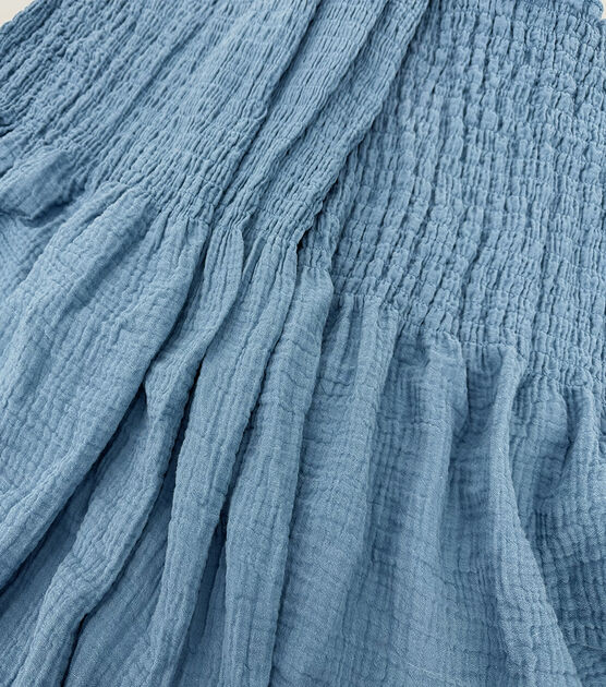 Blue Smocked Bubble Gauze Fabric Joann