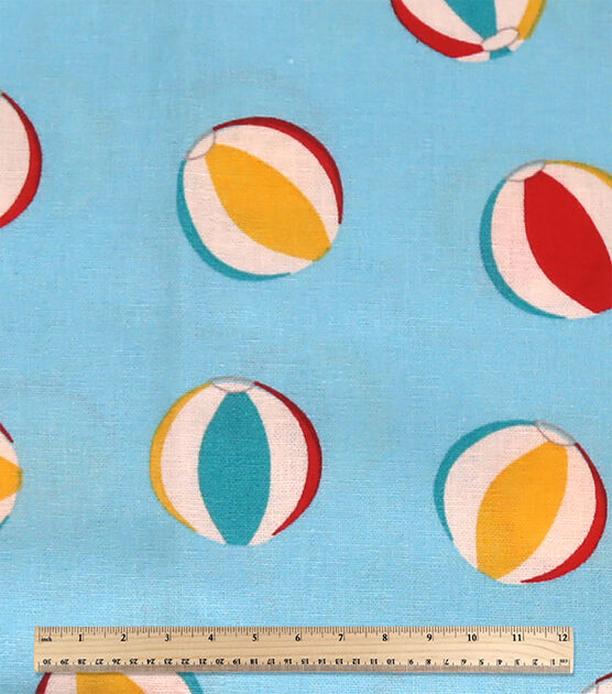 Blue Beach Balls Novelty Cotton Fabric By Pop Joann