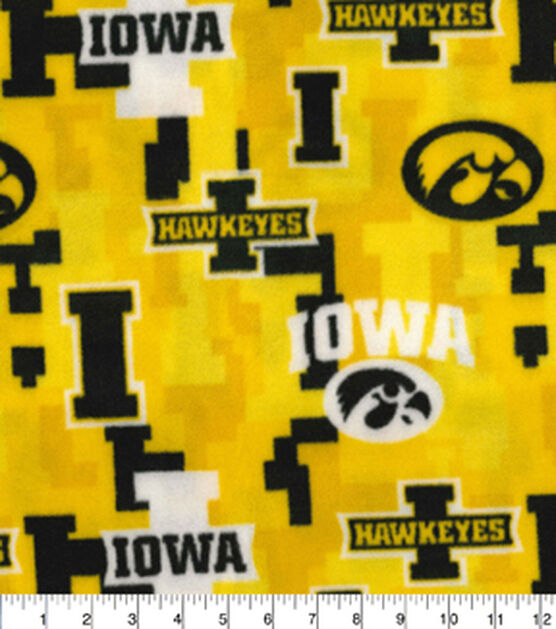 Iowa Hawkeyes On Yellow Fleece Fabric Joann