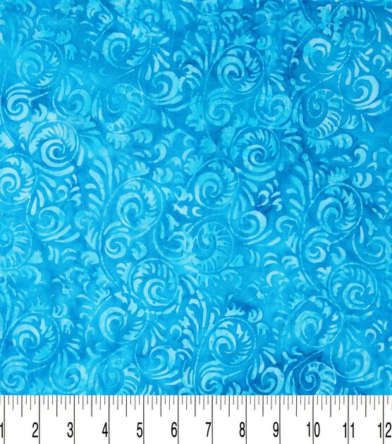 Teal Swirls Batik Cotton Fabric Joann