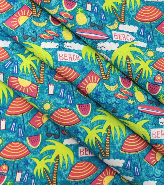 Beach Scene Novelty Cotton Fabric Joann
