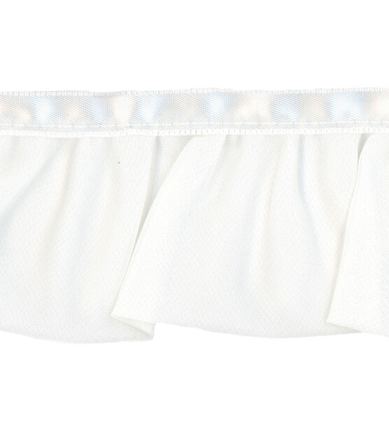 Simplicity Chiffon Ruffled Trim 2 White Joann