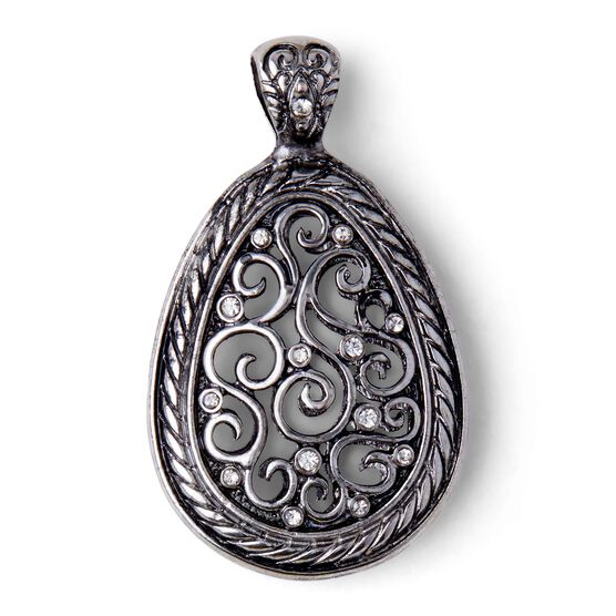 2 X 1 Silver Scroll Design Teardrop Pendant By Hildie And Jo Joann