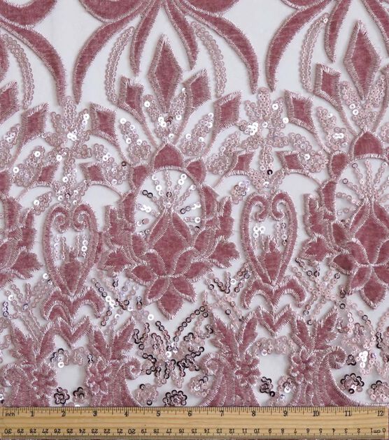 Rose Smoke Embellished Velvet Fabric Joann