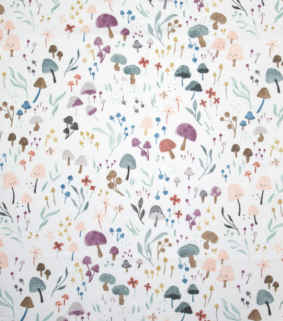Mushrooms Packed Organic Nursery Flannel Fabric Joann
