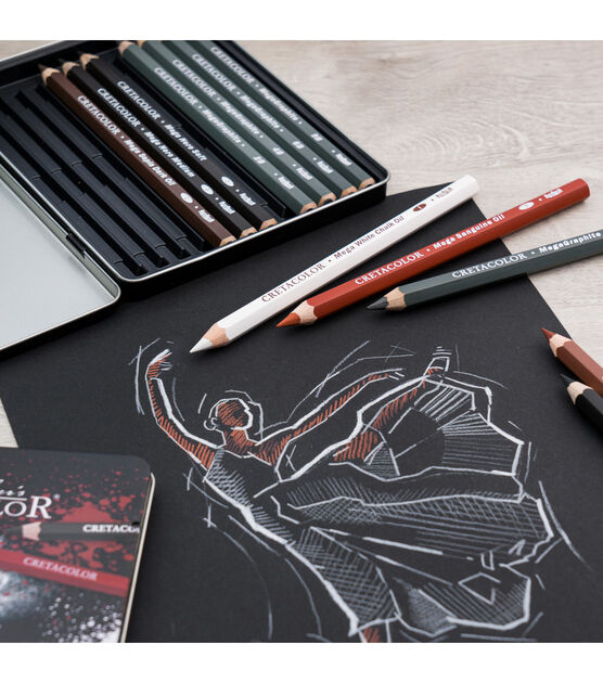 Cretacolor X Sketch Mega Pencil Drawing Tin Box Set 12pc Joann
