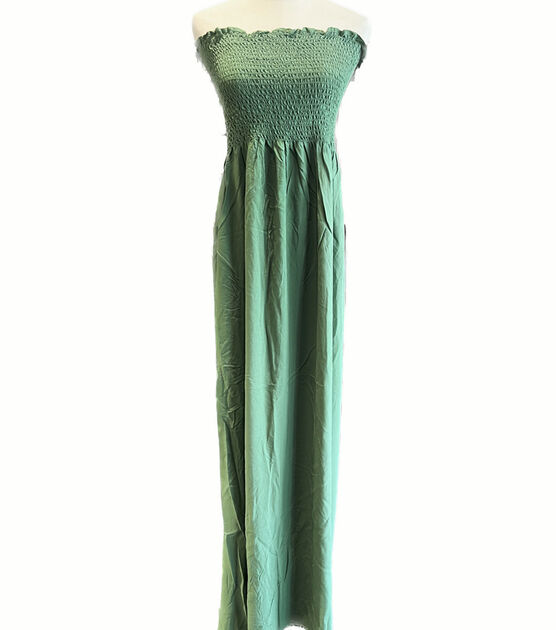 Elm Green Solid Smocked Rayon Challis Fabric Joann