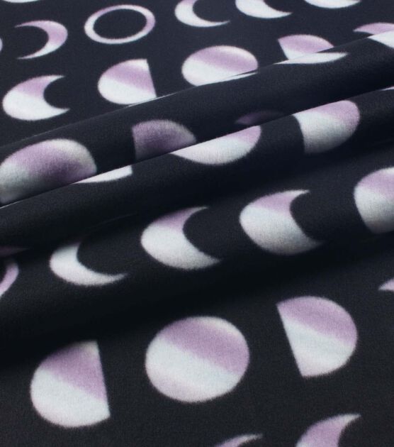Moon Phases On Black Halloween Blizzard Fleece Fabric Joann