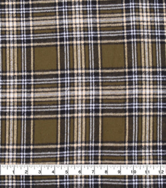 Green Plaid Brushed Cotton Shirting Fabric Joann