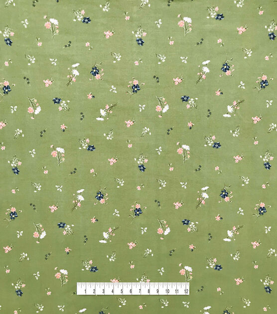 Sage Small Bouquets Double Brush Jersey Knit Fabric Joann