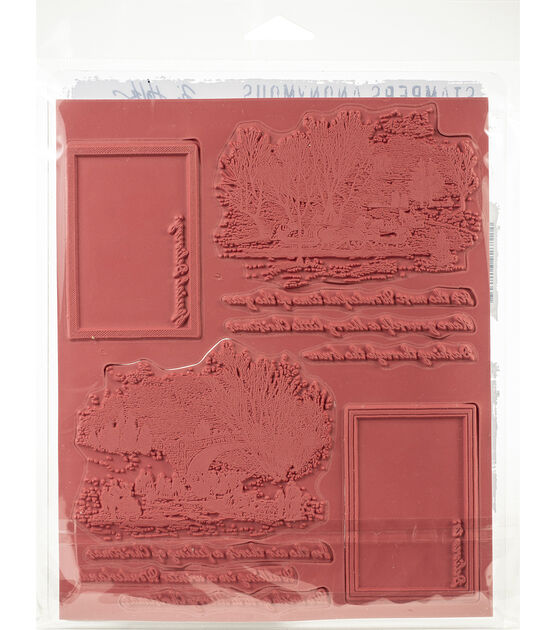 Tim Holtz 7 X 85 Scenic Holiday Red Rubber Cling Stamp Sheet Joann