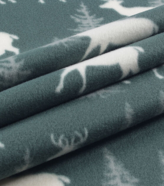 Green Deer Forest Blizzard Fleece Fabric Joann