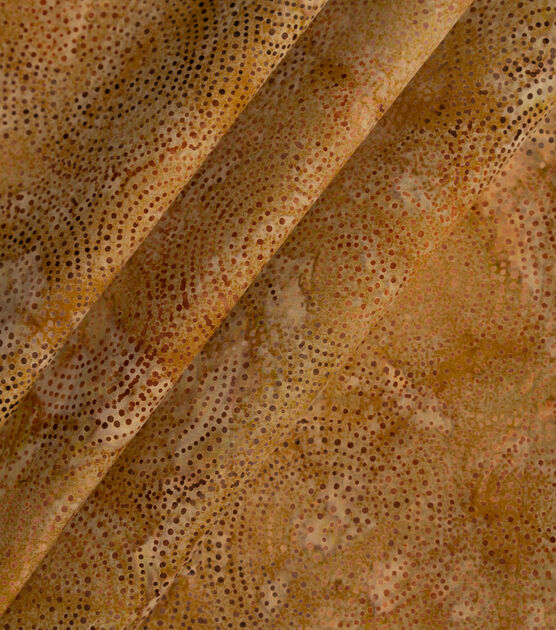 Light Brown Dotted Swirls Batik Cotton Fabric Joann